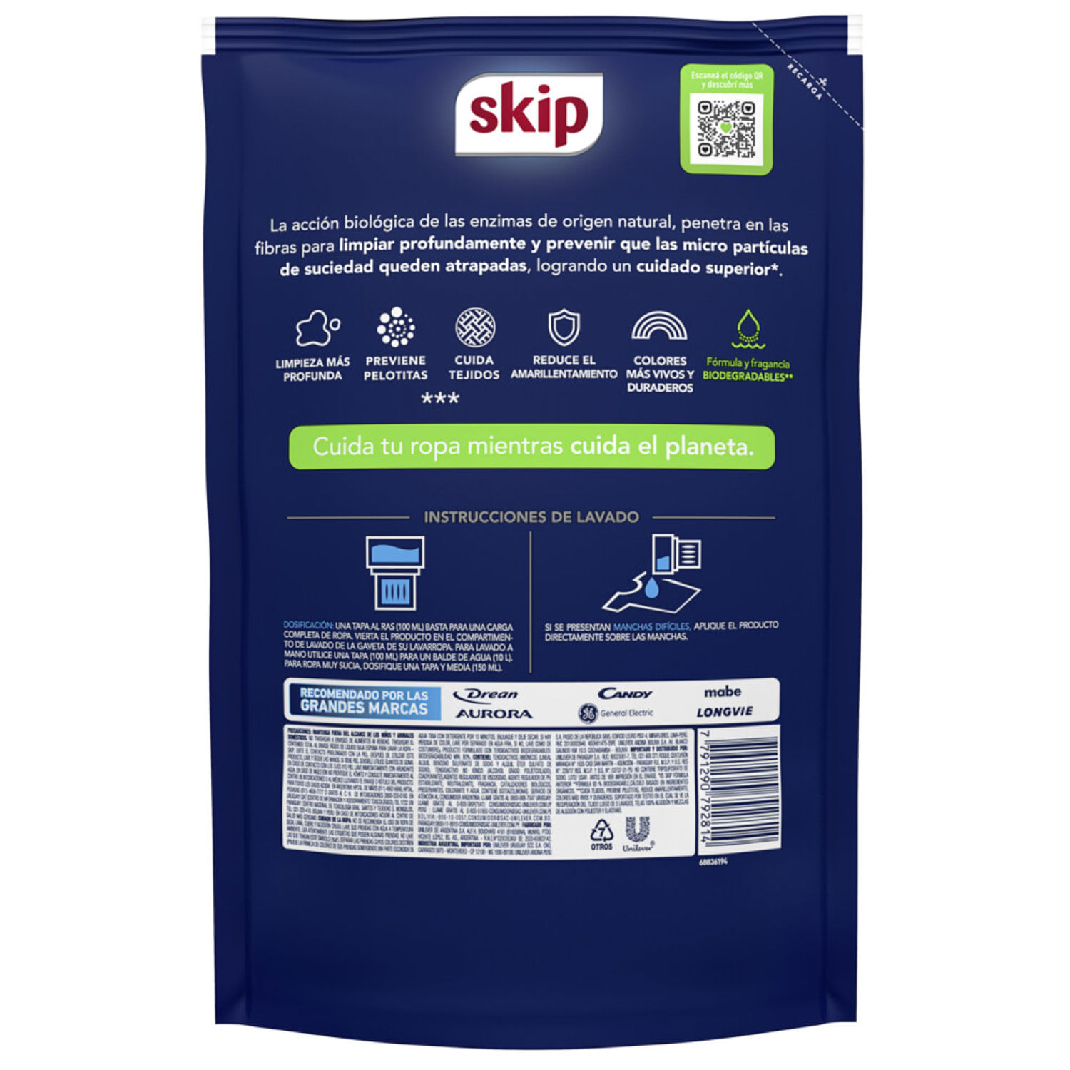 JABON LIQUIDO SKIP REGULAR PERFECT RESULTS DOY PACK 800ML - El Dorado