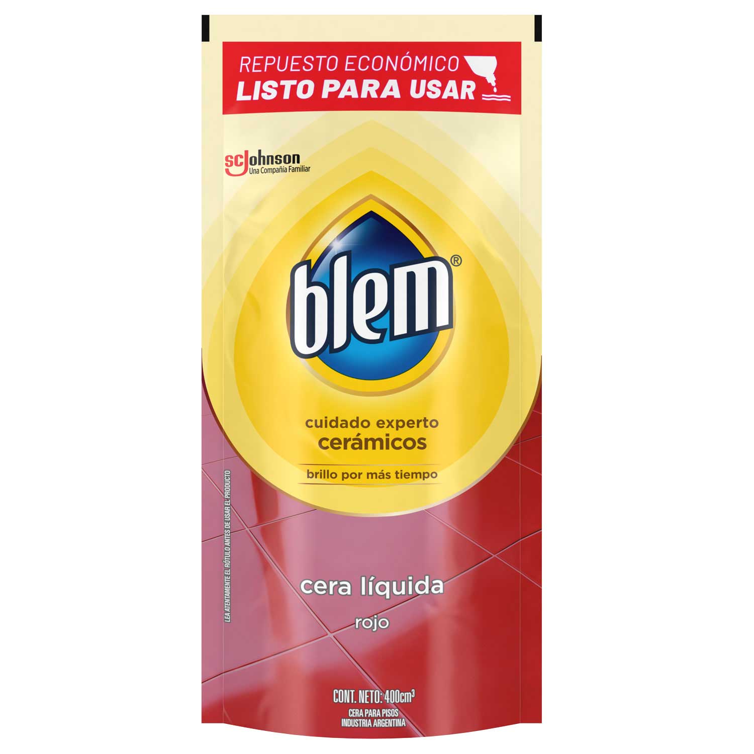 CERA AUTOBRILLO BLEM CERAMICOS ROJO DOY PACK 400ML - El Dorado