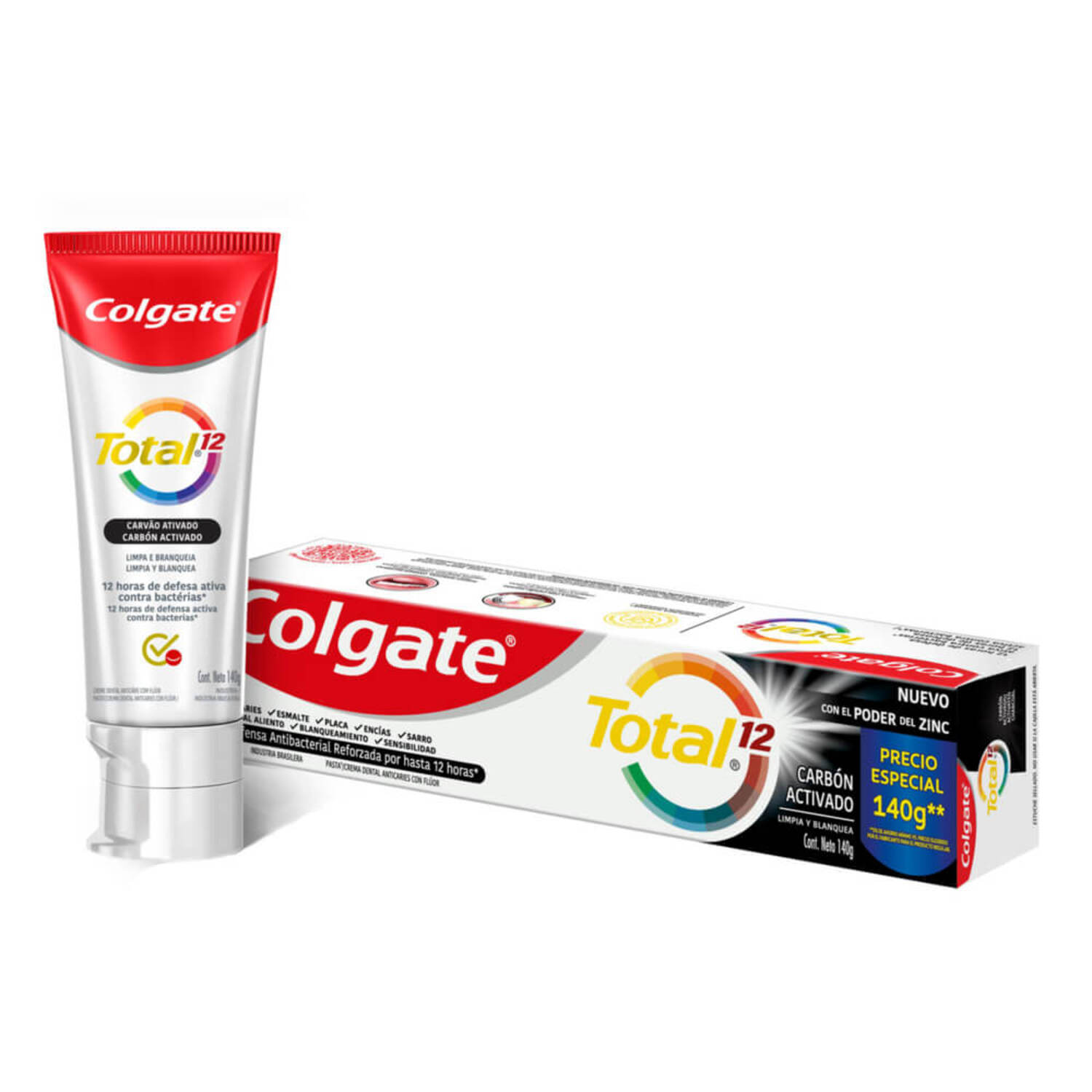CREMA DENTAL COLGATE TOTAL 12 CARBON 140GR - El Dorado
