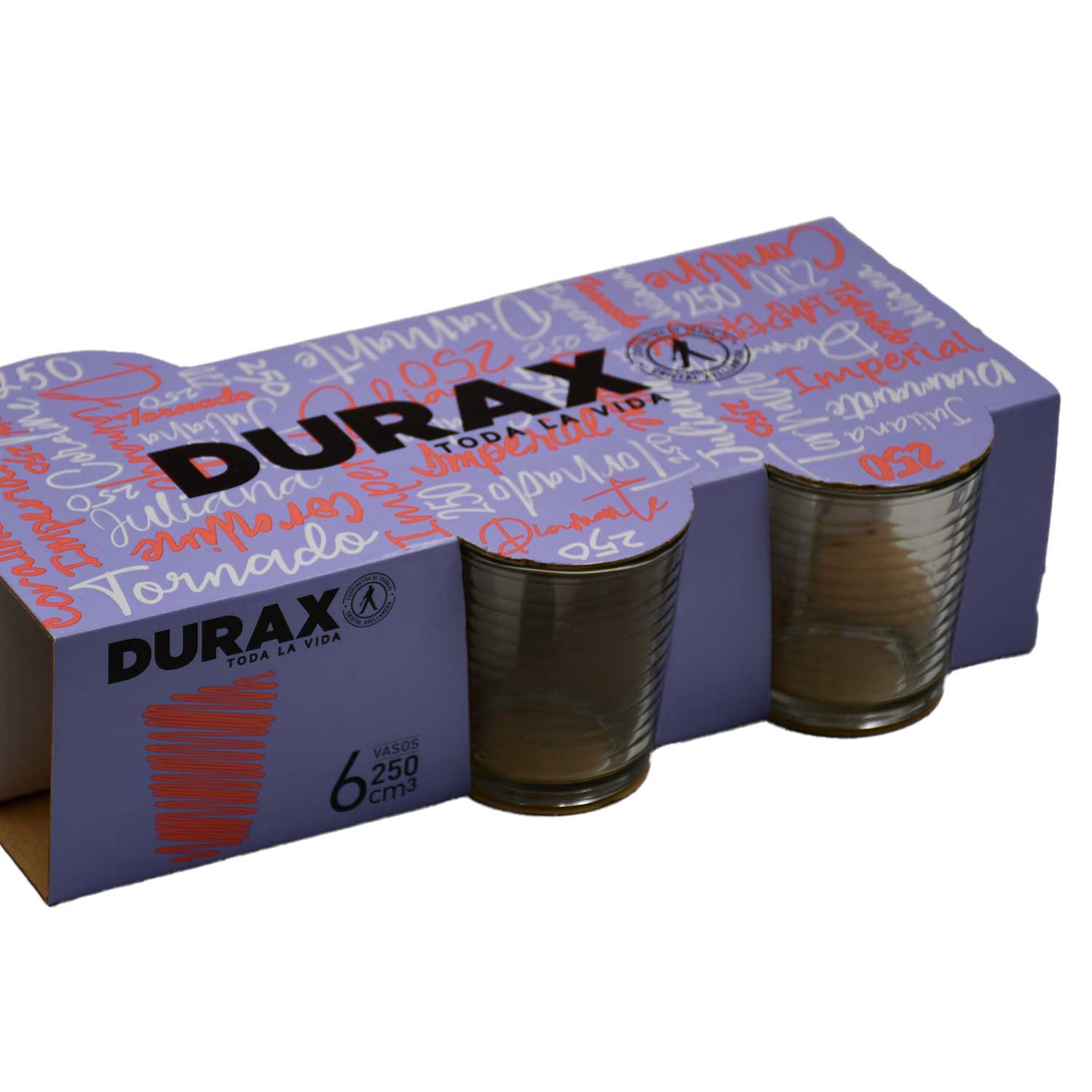 VASOS DURAX IMPERIAL VIDRIO 6UN 250CC - El Dorado
