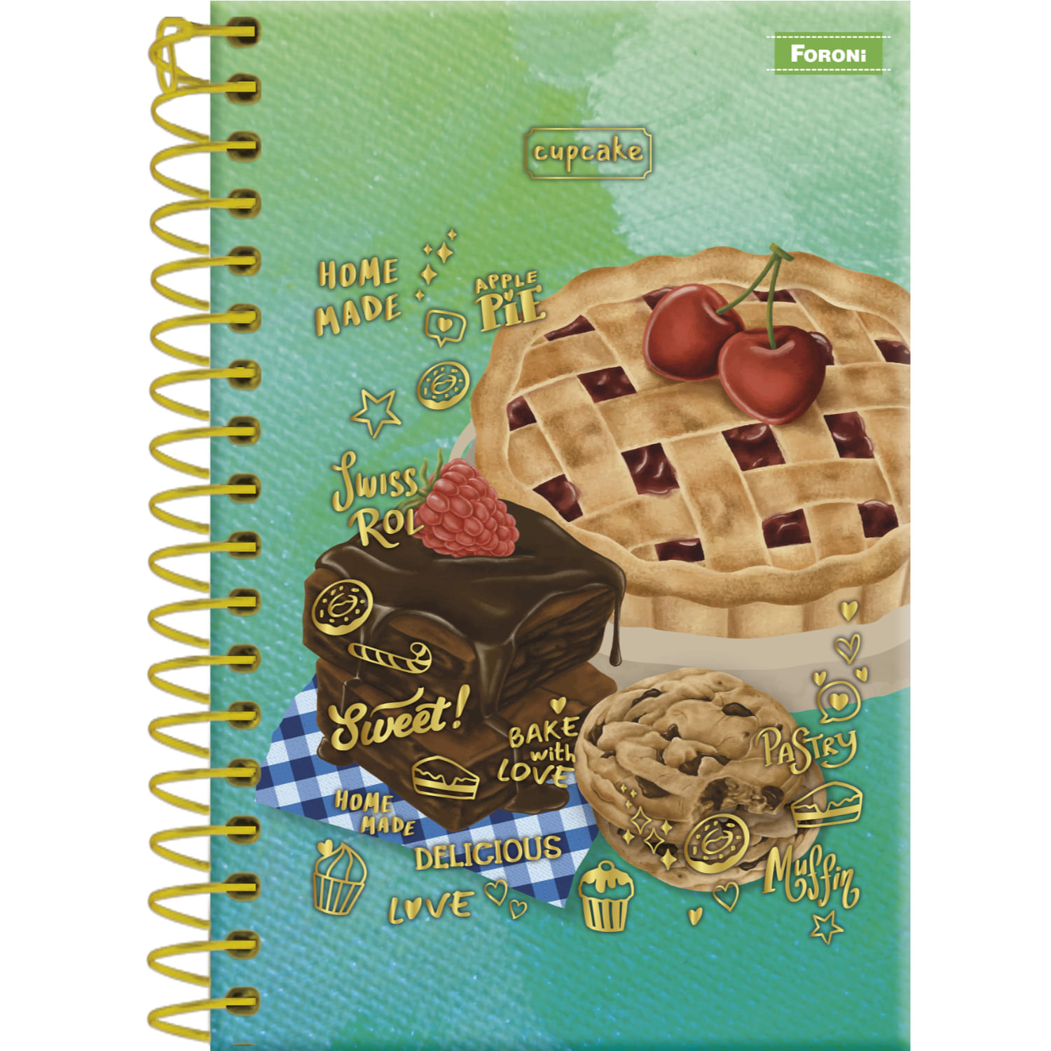 LIBRETA FORONI I8136 CUP CAKE SUPER TAPA DURA 96 HOJAS - El Dorado