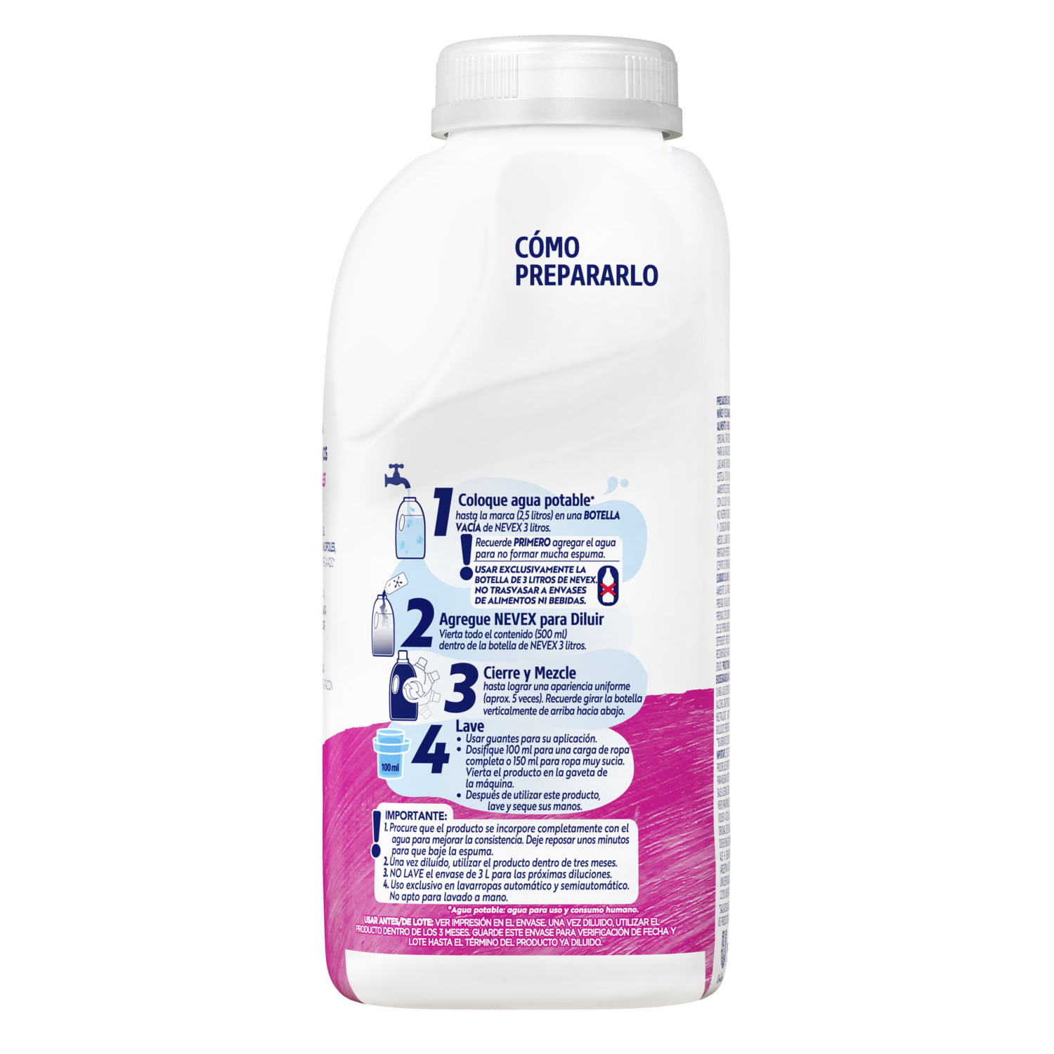 JABON NEVEX LIQUIDO CONCENTRADO CON BICARBONATO 500ML +BOTEL - El Dorado