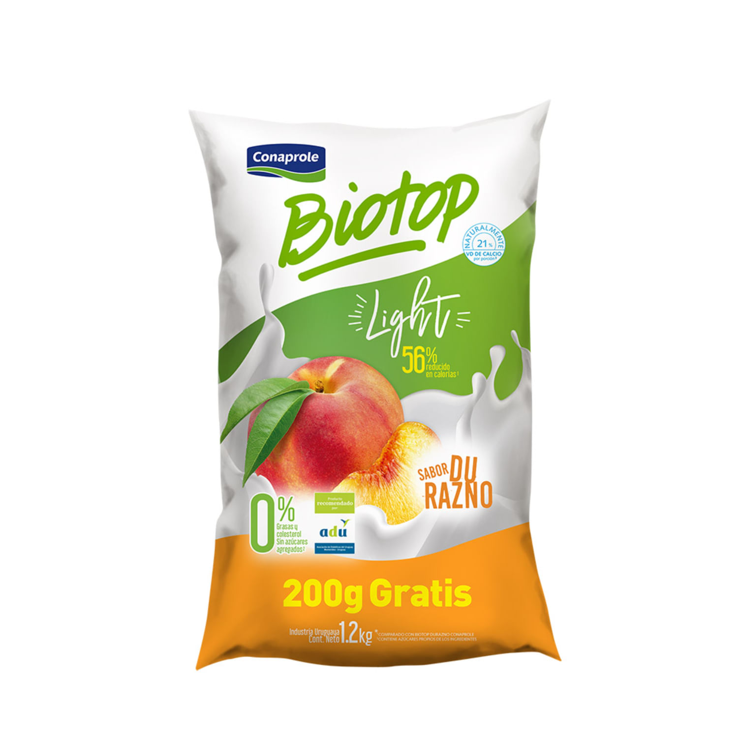 YOGUR CONAPROLE BIOTOP DURAZNO LIGHT 1.2LT . - El Dorado