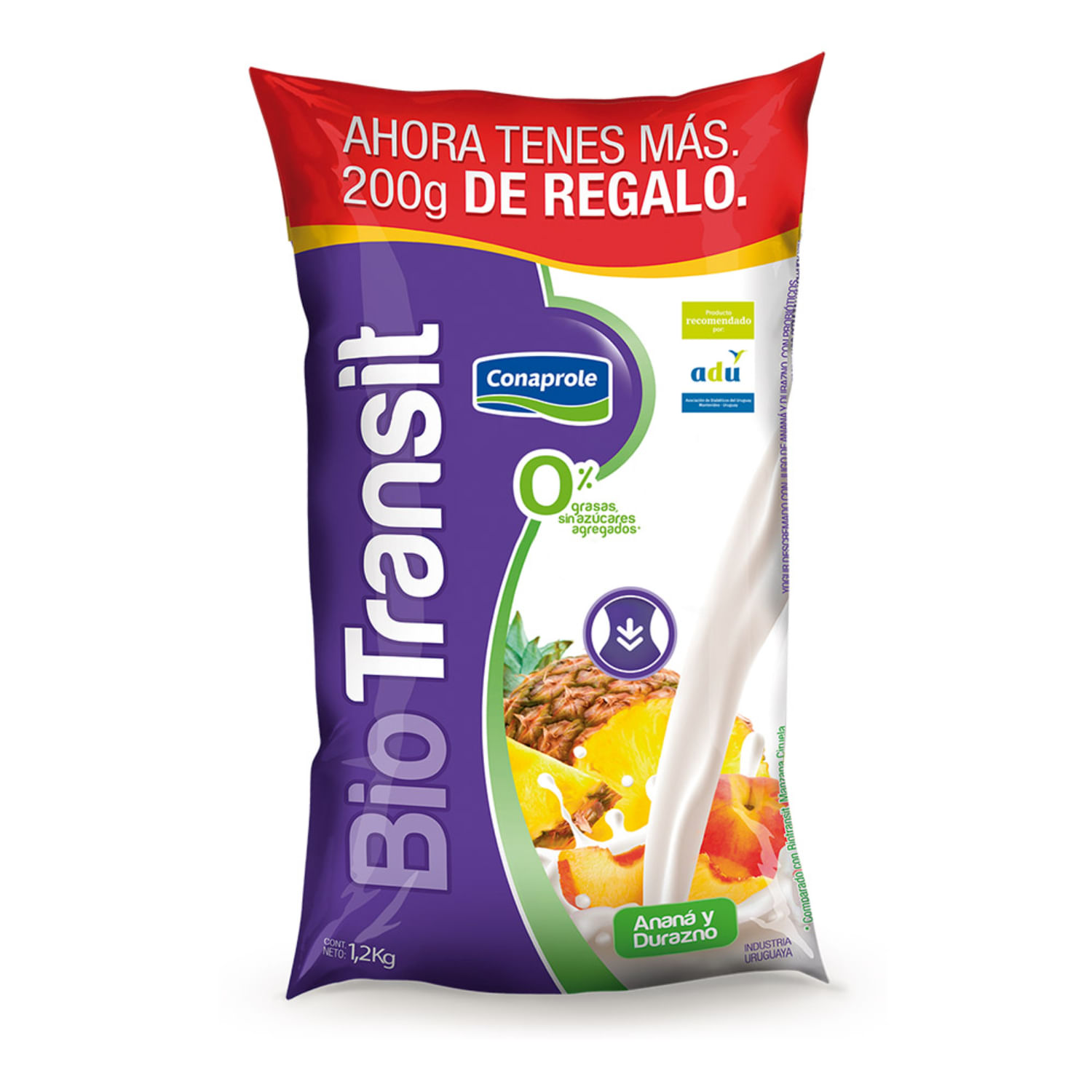 YOGUR CONAPROLE VITAL+LIGHT ANANA-DURAZNO . 1.2L BIOTRANSIT - El Dorado