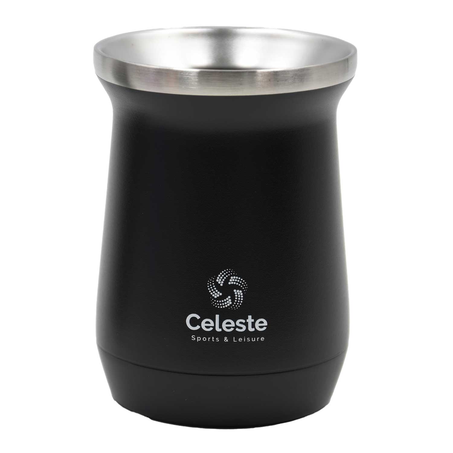 MATE CELESTE MT002-8 NEGRO ACERO INOX 235ML DOBLE PARED - El Dorado