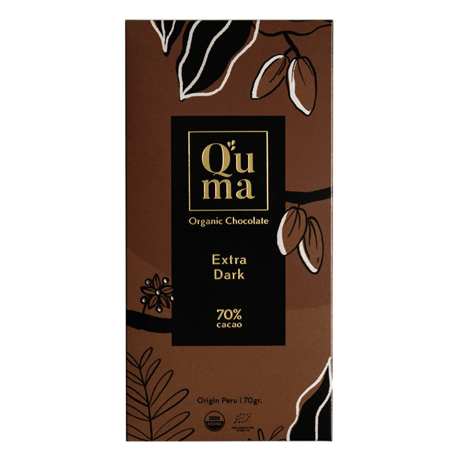 CHOCOLATE QUMA EXTRA DARK 70% 70GR - El Dorado