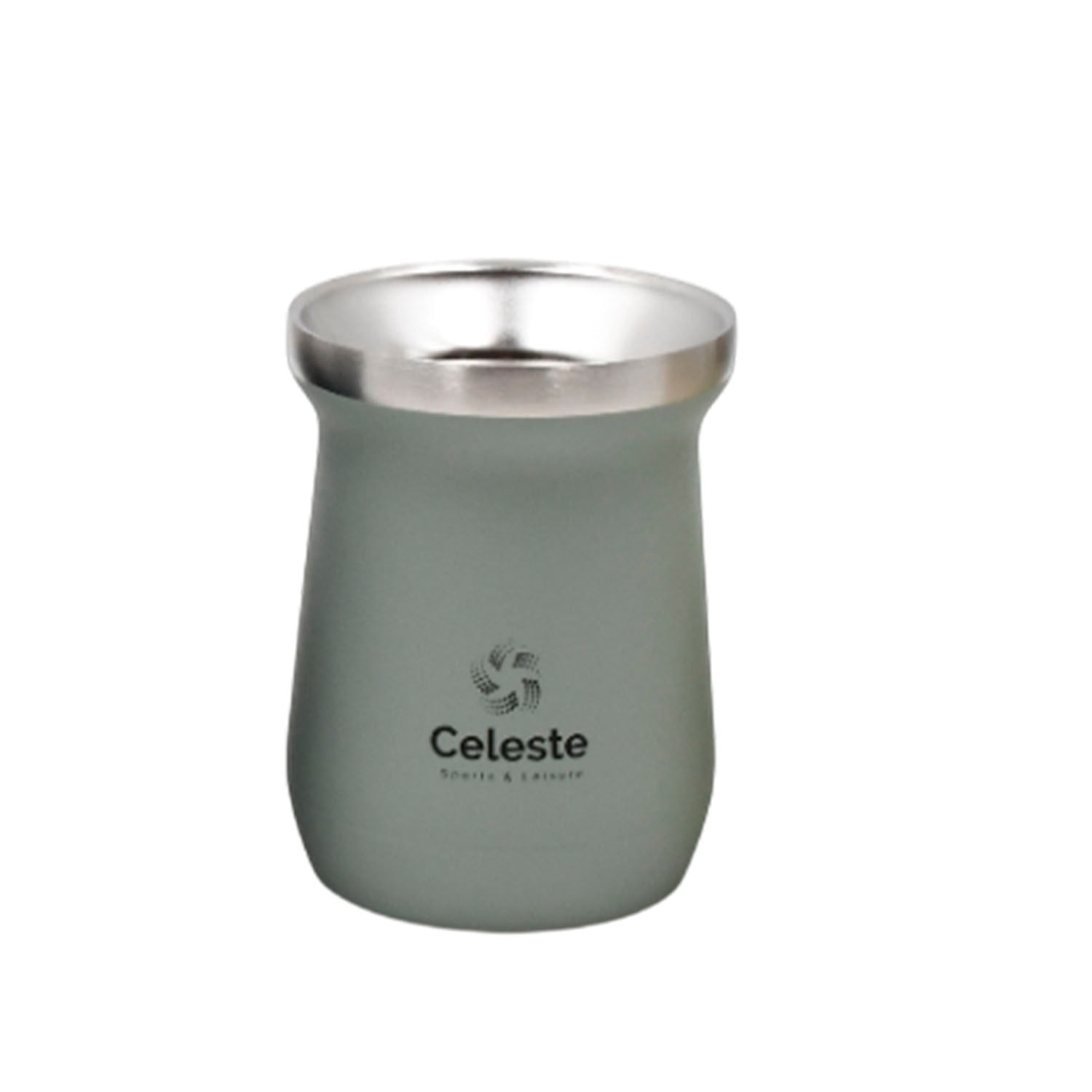 MATE CELESTE VERDE ACERO 180ML DOBLE PARED - El Dorado